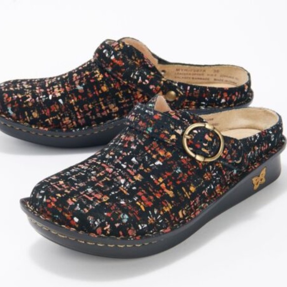 Alegria | Shoes | Alegria Myrtle Leather Adjustable Backstrap Clogs ...